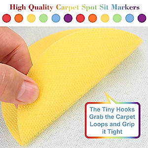 24 Pcs Carpet Standing Dot Spot Carpet Spots for Classroom, Carpet Dot Spot Markers with Hook and Loop Adhesion, Colorful Carpet Circles Floor Dots, Ideal for Kindergarten and School