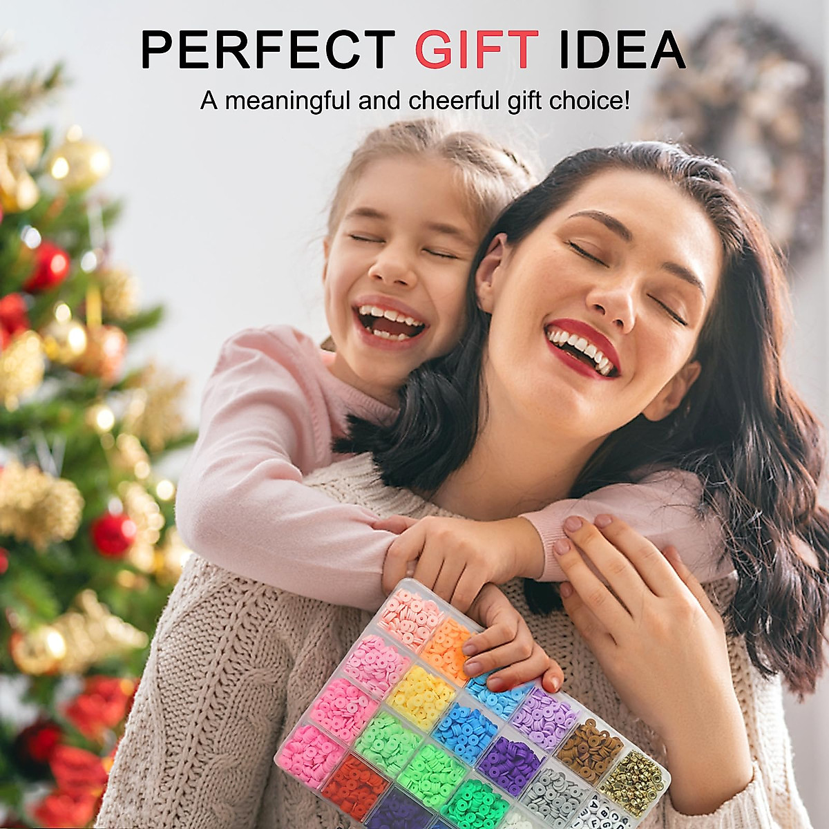 Redtwo 3400 Pcs Clay Beads Bracelet Making Kit, Friendship Bracelet Kit for Jewelry Making, Flat Polymer Heishi Beads with Charms, Gifts Crafts Set for Girls Ages 6-12