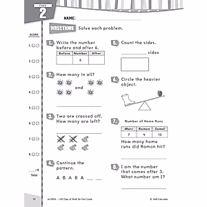 Shell Education 180 Days of Math for First Grade (180 Days of Practice)