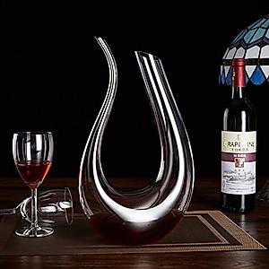 VASFFG Wine Decanter,U-shaped design can provide powerful ventilation effect. Use lead-free crystal glass, hand-blown red wine Decanter/carafe