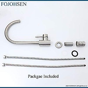 FOJOHSEN Kitchen Faucet Stainless Steel 360 Degree Swivel Single Handle One Hole,Kitchen Sink Faucet (Brushed Nickel)
