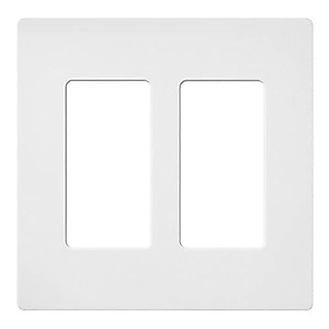Lutron Claro 2 Gang Decorator/Rocker Wallplate, Satin, Snow (1-Pack) | SC-2-SW