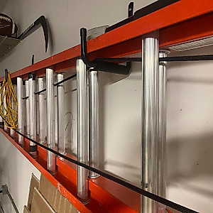 Naikozmo Garage Storage Ladders Hooks, 6 Pack Heavy Duty Utility Hanger, 9.8IN Wall Mount Rack Safely Holds 50 Pounds