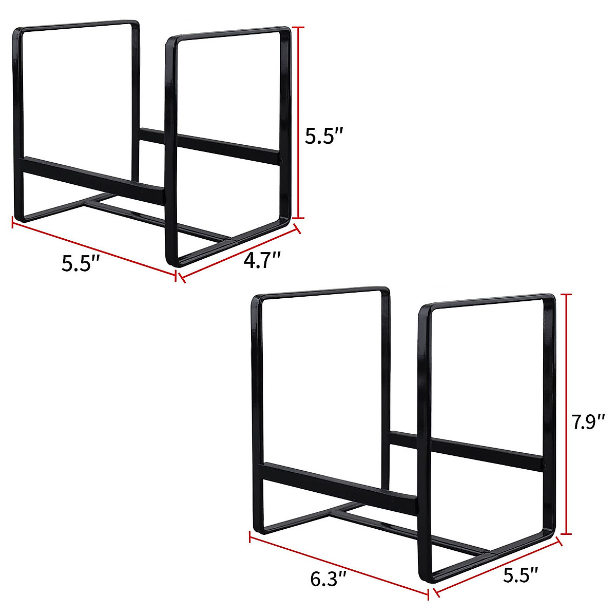 CUKE2BEET 3PCS Metal Plate Holder Organizer, Vertical Plate Rack Dish Organizer for Cabinet,Dish Storage Rack Drying Rack for Cupboard (1 Large and 2 Small, Black)