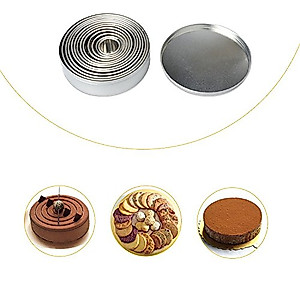 Homy Feel Round Cookie Biscuit Cutter Set 12 Circle Pastry Donut Doughnut Cutter Set Round Cookie Cutters Circle Baking Metal Ring Molds