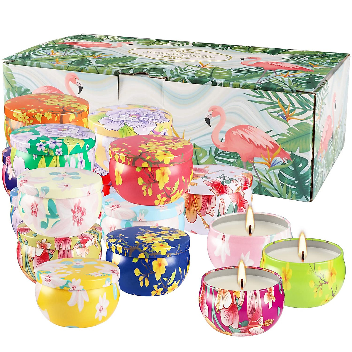 16 Pack Scented Candles, 2.5 oz Aromatherapy Candles for Home Scented, Natural Soy Portable Small Jar Candles Set for Travel, Spa, Bath, Yoga