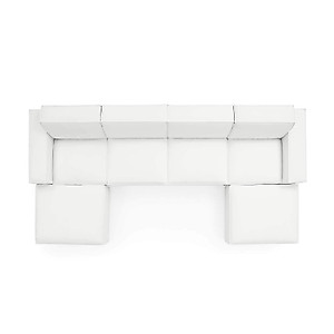 Modway Restore 6-Piece Upholstered Sectional Sofa in White