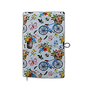 Book Sleeve Cover , Fabric Novel for Adult Books Cover for Paperback, Bicycle Pattern Washable Book Protector - 5.5 x 8.2 x 1.6 Padded Case for Novel