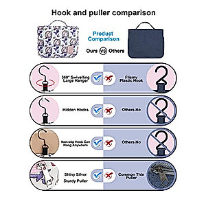 Eudora Hanging Travel Toiletry Bag for Women and Girls, Teenage Waterproof Bathroom Bag, Cute Glitter Mermaid Shower Cosmetic Bag with Large Capacity and 360 Rotatable Hook (Pink)