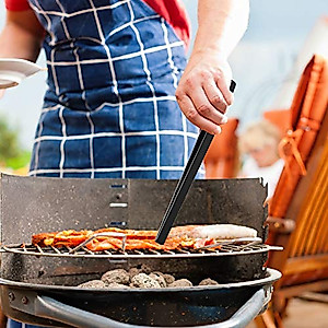 2 Pieces 11.8 Inch Silicone Trivet Tongs for Cooking Silicone Tongs Kitchen Utensils Heat Resistant Non-Stick Silicone Food Tongs Cooking Tongs BBQ Grilling Tongs (Black)