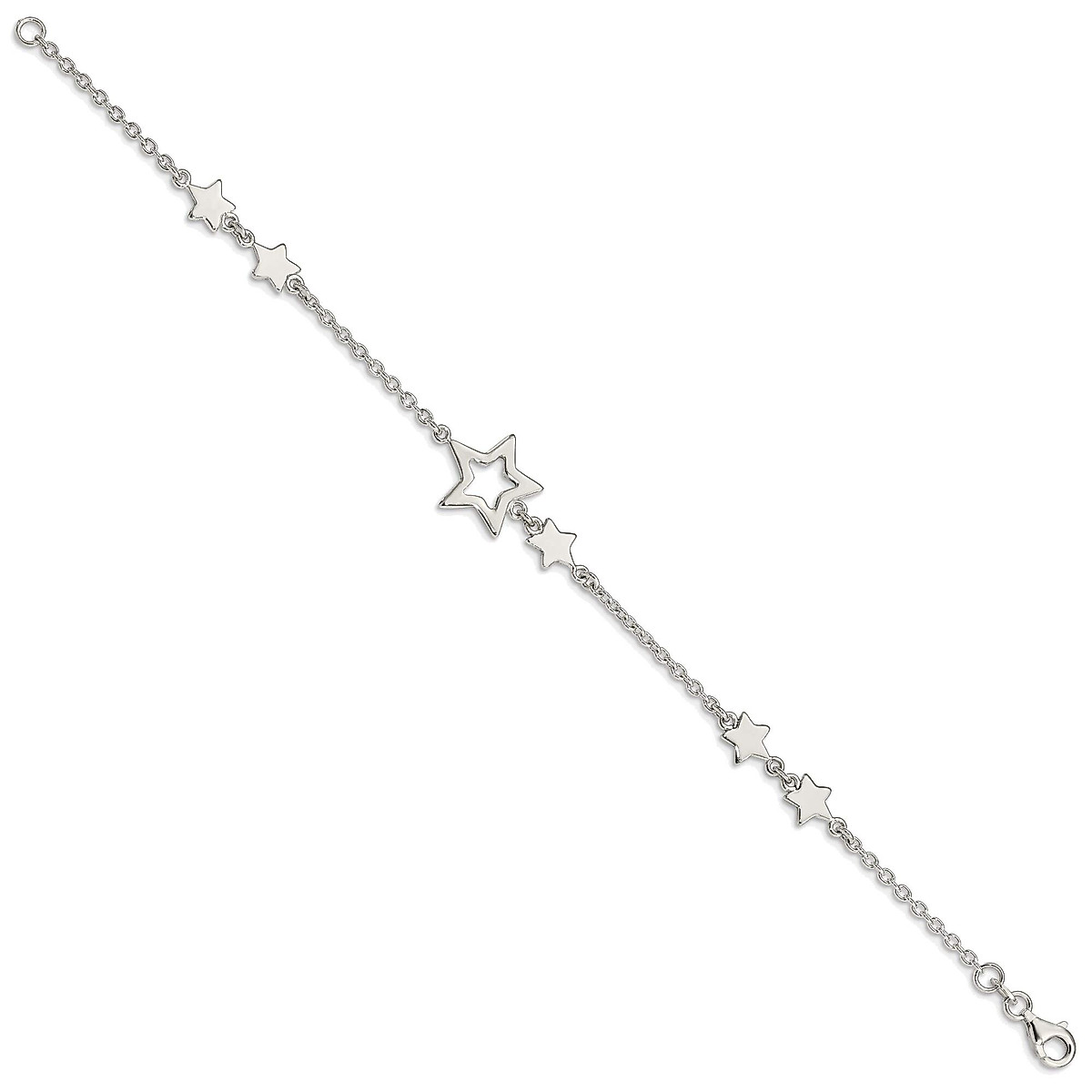 Solid Sterling Silver Star Bracelet
