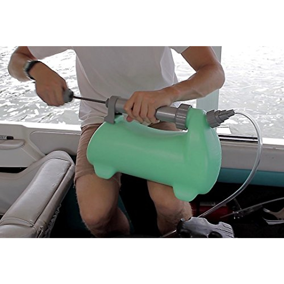 Airpower America LiquiVac MarinaPro 5000MP 8Qt Fluid Extractor, Oil and Gas Pump for Boats, Small Engine, Lawn Mower, Garden Tractor, Generator, Snow Thrower