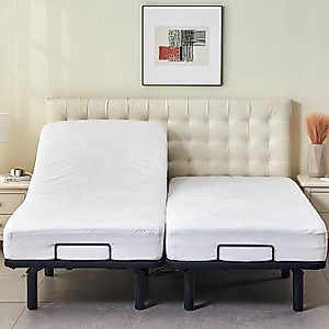 Waterproof Split Queen Mattress Protector for Adjustable Bed (2PCs) 30x80 Soft Soft Terry Surface Fitted Matress Cover