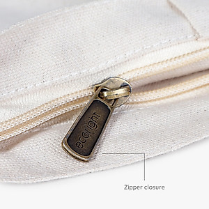 Ecoright Tote Bag for Women with Zipper, Small Tote Bag, Canvas Bag, Reusable Cotton Bag for Beach, Grocery, School & Work