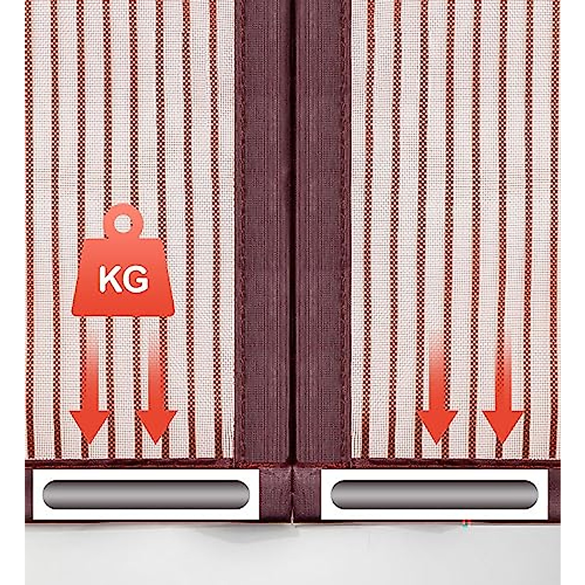 Mesh Door Screen with Magnets Heavy Duty Screen Door mesh Magnetic Screen Door Screen Door Mosquito Door net Magnetic (W x L:95x210cm(37×82inch),Striped Gray)