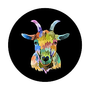 Cute Goat Watercolor Goat for Colorful Goat Pop Art Style PopSockets Swappable PopGrip