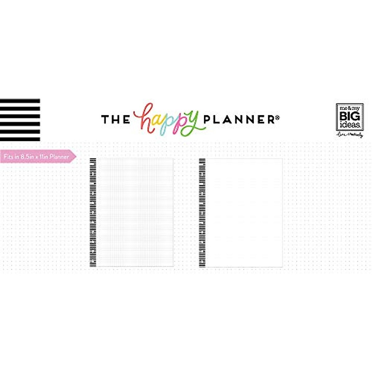 me & my BIG ideas Note Paper Sheets - The Happy Planner Scrapbooking Supplies - 40 Sheets of Pre-Punched Paper - 20 Sheets of Graph Paper, 20 Sheets of Note Paper - Make Lists, Doodle - Big Size