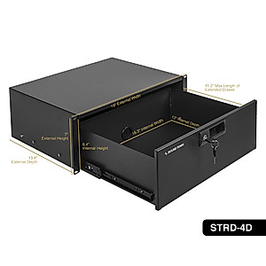 Sound Town 19-inch 4U Locking Rack Drawer, with Protection Foam (STRD-4D)