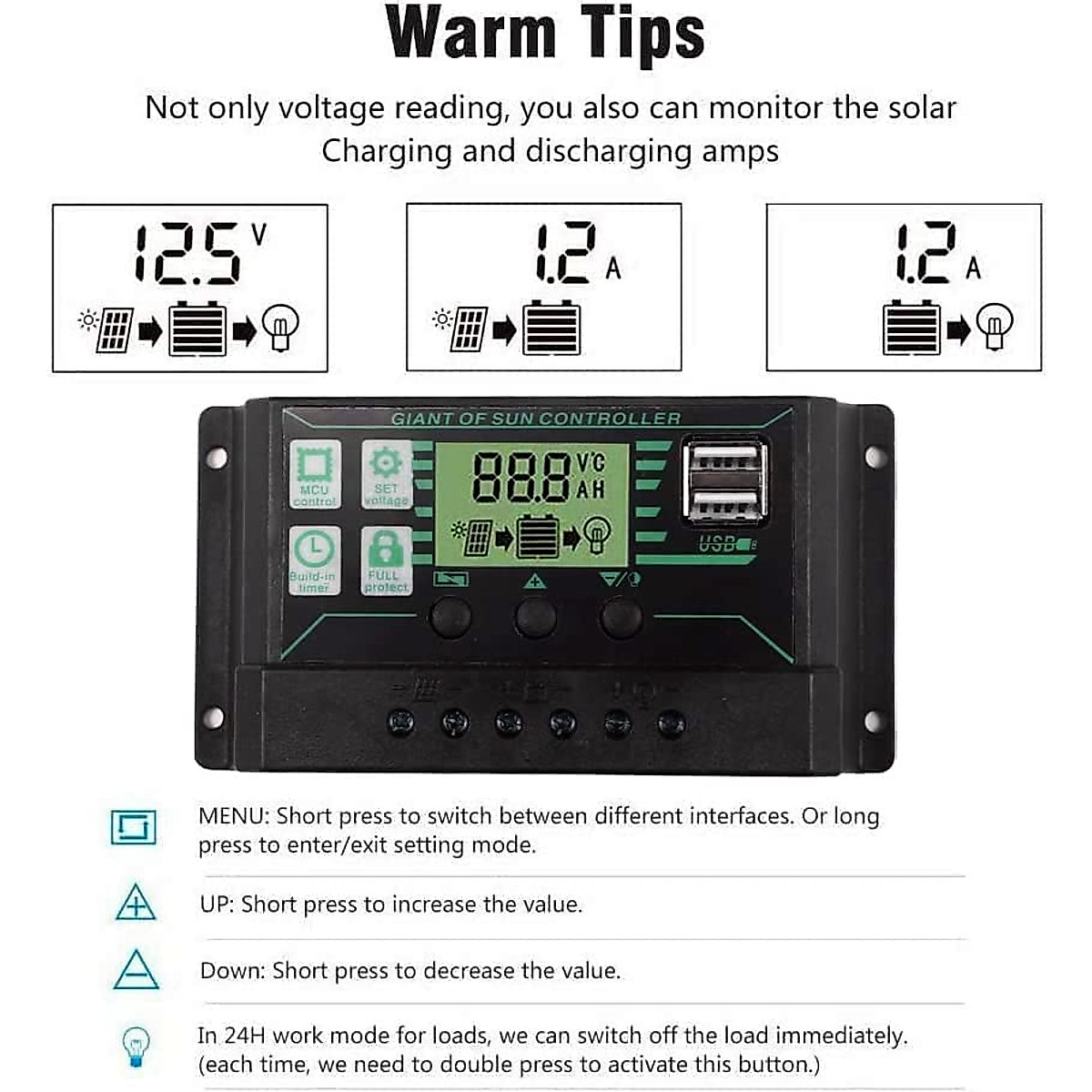 Solar Panel Battery Charger Kit 200W 12V Monocrystalline PV Module for Car RV Marine Boat Caravan Off Grid System with 10A-50A Charge Controller+Extension Cable