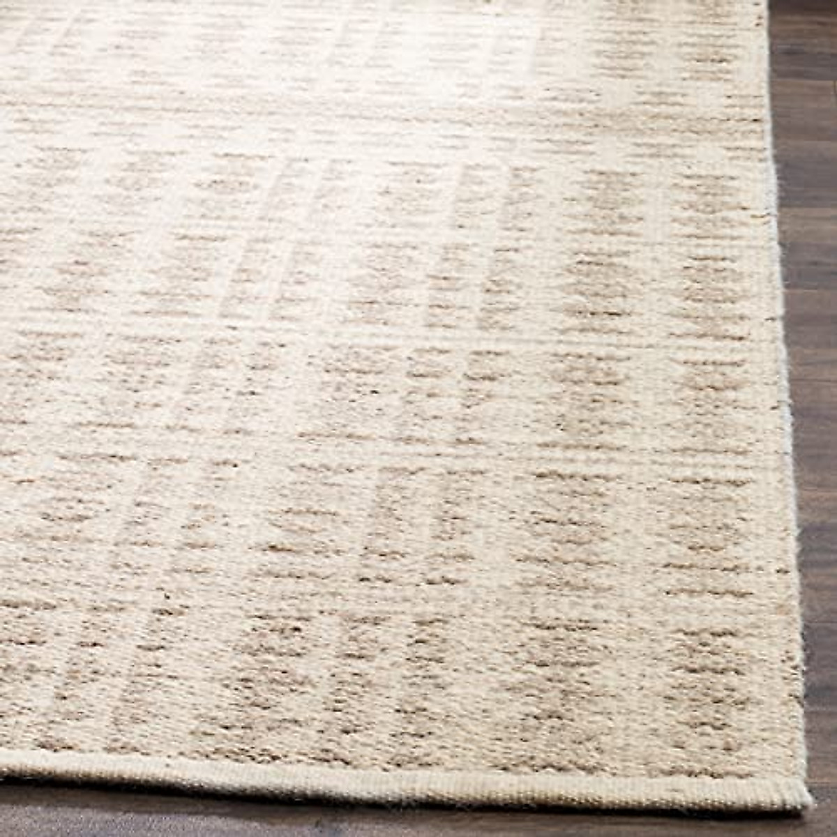 SAFAVIEH Kilim Collection Area Rug - 8' x 10', Ivory & Light Grey, Handmade Flat Weave Wool, Ideal for High Traffic Areas in Living Room, Bedroom (KLM350A)