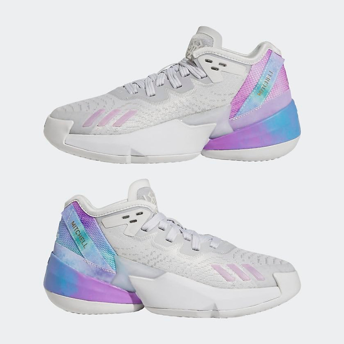 adidas D.O.N. Issue 4 Basketball Shoe, Dash Grey/Bliss Lilac/Grey, 6 US Unisex Big Kid