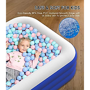 Inflatable Swimming Pool-for Kids & Adults, STATABSTA 120''x72''x22'' Above Ground Pool with Electric Air Pump Full-Sized Family Blow Up Kiddie Pool for Backyard, Garden Backyard Water Party