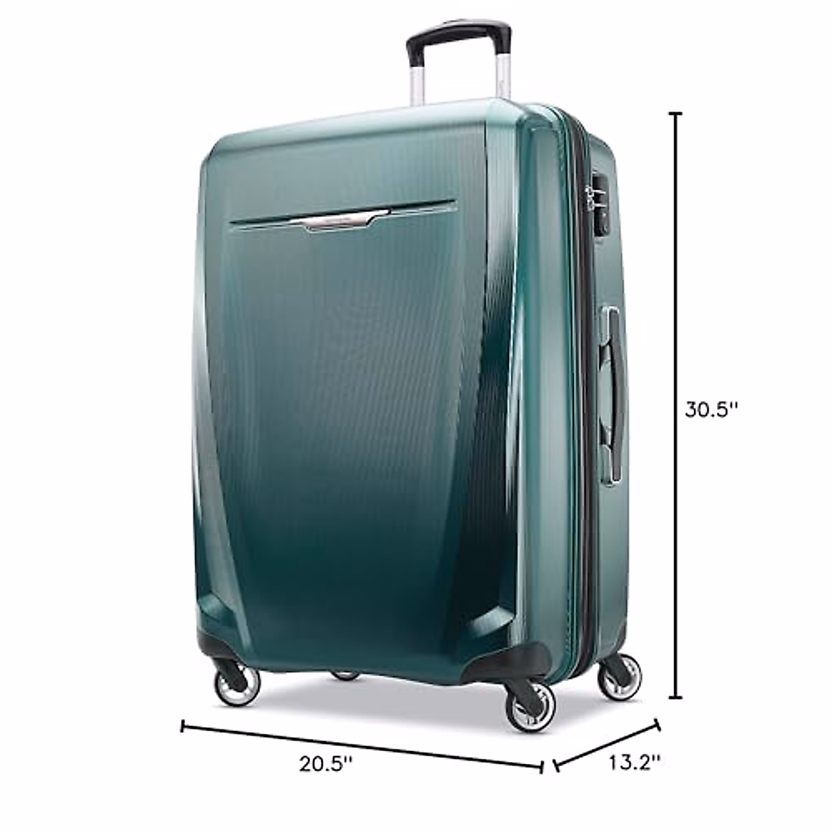 Samsonite Winfield 3 DLX Hardside Expandable Luggage with Spinners, Checked-Large 28-Inch, Emerald