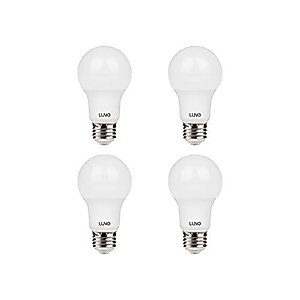 LUNO A19 Dimmable LED Bulb, 5.5W (40W Equivalent), 450 Lumens, 5000K (Daylight), Medium Base (E26), UL & ENERGY STAR (4-Pack)
