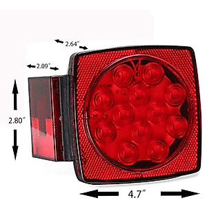 12V LED Trailer Light Kit DOT Certified, Utility Trailer Lights for Boat Submersible RV Car with Wire Harness Wafer LED Waterproof 80 Inch