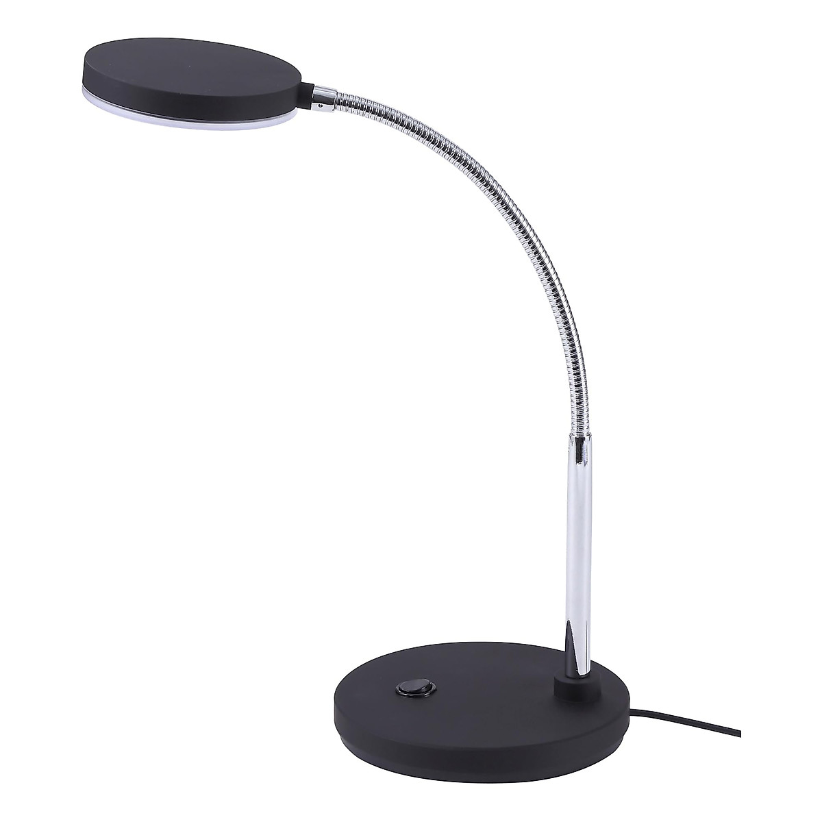 Bostitch Office LED Metal Gooseneck Desk Lamp, Flicker Free, Adjustable Head (VLED1800BK), Black
