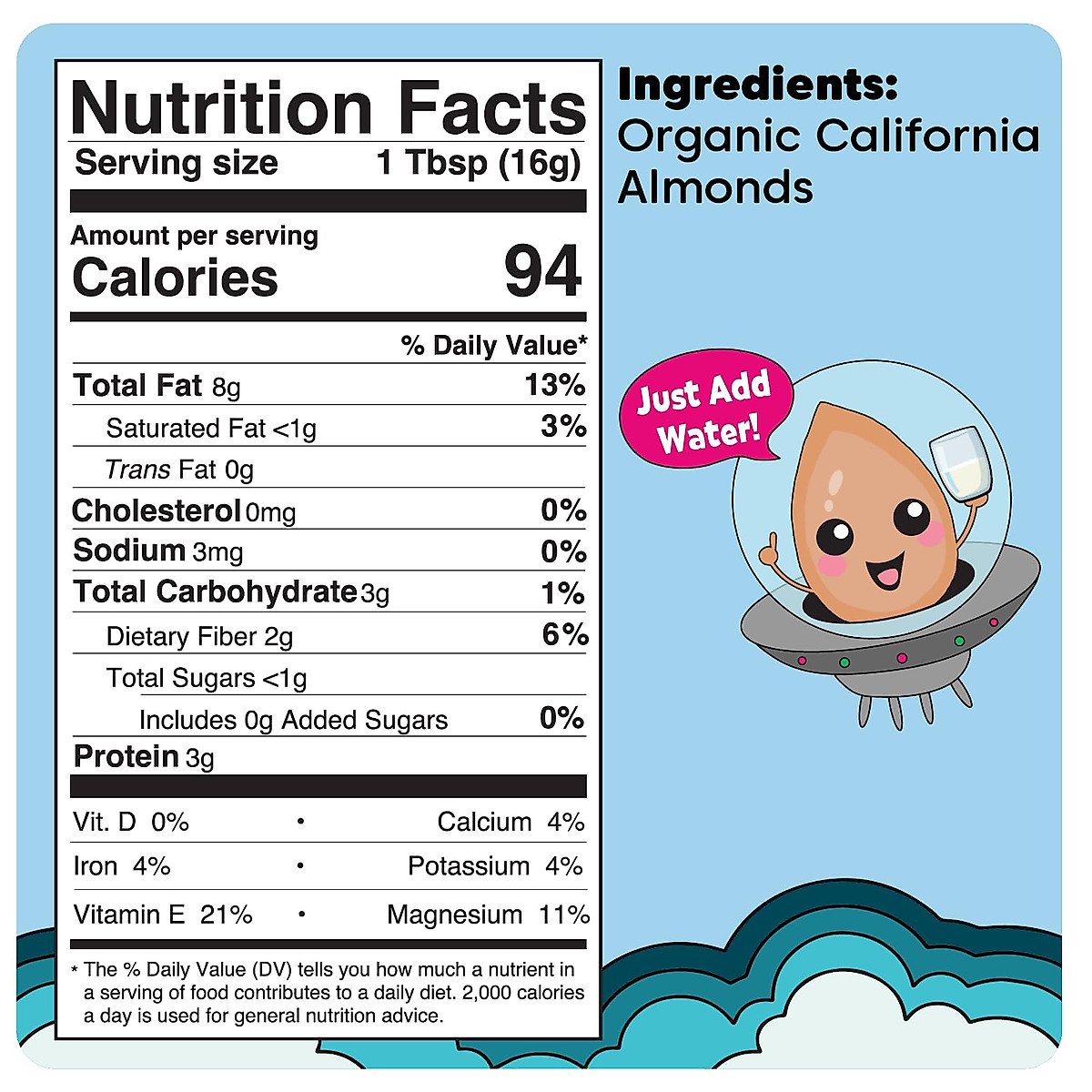 Wilderness Poets SPiN, Organic Almond Milk Concentrate (Unsweetened) - 14 Servings - Make Almond Milk or Non-Dairy Creamer for Coffee, Tea, Lattes, Smoothies (8 Ounce Squeeze Bag)