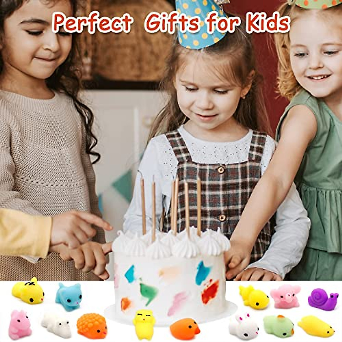 LENYOQIN 100 Pcs Kawaii Squishies, Mochi Squishy Toys for Kids Party Favors, Mini Sensory Stress Relief Toys, Goodie Bags Novelty Toy, Classroom Prizes, Birthday Gift, Christmas Stocking, Xmas Gifts (Random)