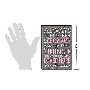 Always Remember You Are Braver Than You Think 4x6 Tabletop Mini Wall Sign