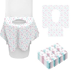 Toilet Seat Covers Disposable -24 Pack XL-Potty Training Toilet,Individually Wrapped Waterproof Potty Shields and Road Public Toilet,Non Slip Toddler Potty Training Seat Covers for Kids