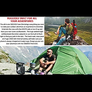 Eton - Sidekick, Ultimate Camping AM/FM/NOAA Radio with S.A.M.E Technology, Solar Powered, Battery Powered, Bluetooth, Rechargeable, LED Flashlight, Phone Charger, Commitment to Preparedness