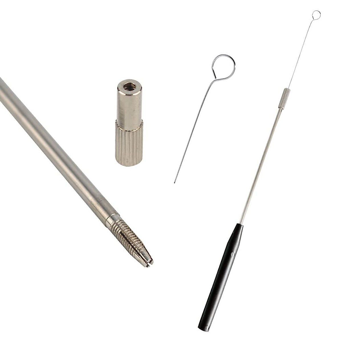 ADAMAS-BETA 2Pcs Reusable Inoculating Loop Metal Inoculation Loop Mycology with 90Pcs Nichrome Needle Tips Inoculation Rings Rods for Laboratory