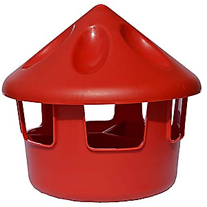 Supa Poultry Feed and Grit Station (Pack of 1), Heavy Duty Durable Plastic Grit Station, Anti Perching Conical Shape Top, Made in The UK.