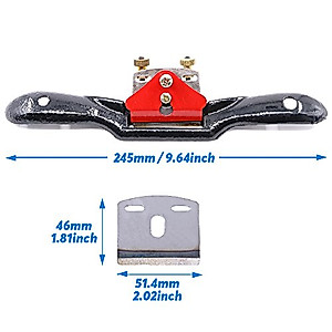 Swpeet 10'' Adjustable SpokeShave with Flat Base, Metal Blade Wood Working Hand Tool Perfect for Wood Craft, Wood Craver, Wood Working