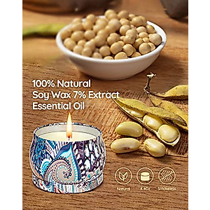 Scented Candles Gifts for Women, Primevolve Home Scented Aromatherapy Candles Set, Strongly Fragrance Essential Oils for Stress Relief, Jar Candles, 100% Soy Wax, 4x4.4oz