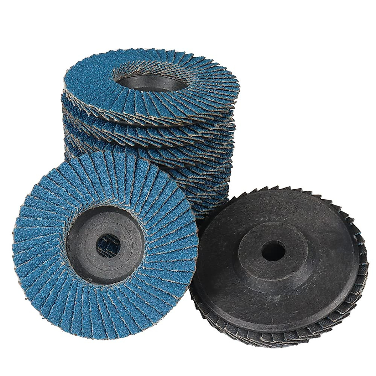 SI FANG 10Pcs 3 Inch Flap Disc Abrasive Grinding Wheels 60 Grit and 2Pcs 3 Inch x 3/8inx 72T HSS Circular Saw Blade, for Mini Angle Grinder Cordless Die Grinder
