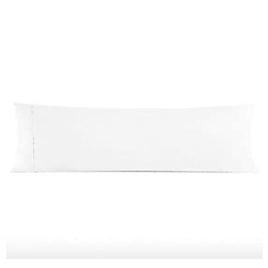 Italian Luxury Body Pillow Cover - Soft 21" x 60" Microfiber Long Pillow Case w/ No Zipper - Fits 20" ﻿x 54" Pillow, Machine Washable, White