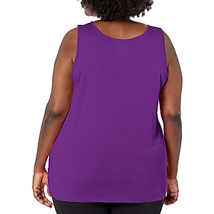 JUST MY SIZE womens Cooldri Performance Scoopneck Tank Top Shirt, Plum Dream, 16 US