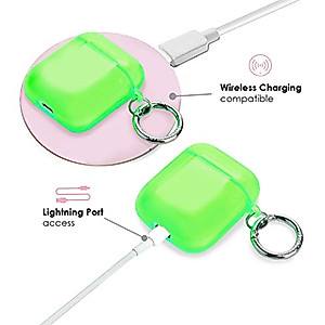 Velvet Caviar Neon Green AirPod Case - Cool Cover for Boys, Men, Girls with Keychain - Protective Hard Cases Compatible with Apple Airpods 1/2