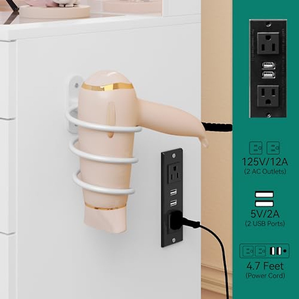 YITAHOME Vanity Desk Set with Large LED Lighted Mirror & Power Outlet, Glass Top Vanity with 11 Drawers and Magnifying Glass, 46'' Large Makeup Vanity with Storage Bench, White Vanity for Bedroom