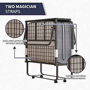 ijuicy Folding Bed,75" x 31" Rollaway Bed with 5”Thickness Mattress for Adults,High Rebound Foam Filling,Folding Bed with Storage Cover,Steel Frame with 4 Movable and Lockable Wheels