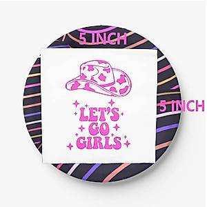 Lets Go Girls Napkins, Bachelorette Party Decorations,Western Cowgirl Bridal Shower, Birthday Party Last Rodeo Decorations Napkins (5 x 5 In, 50-Pack)