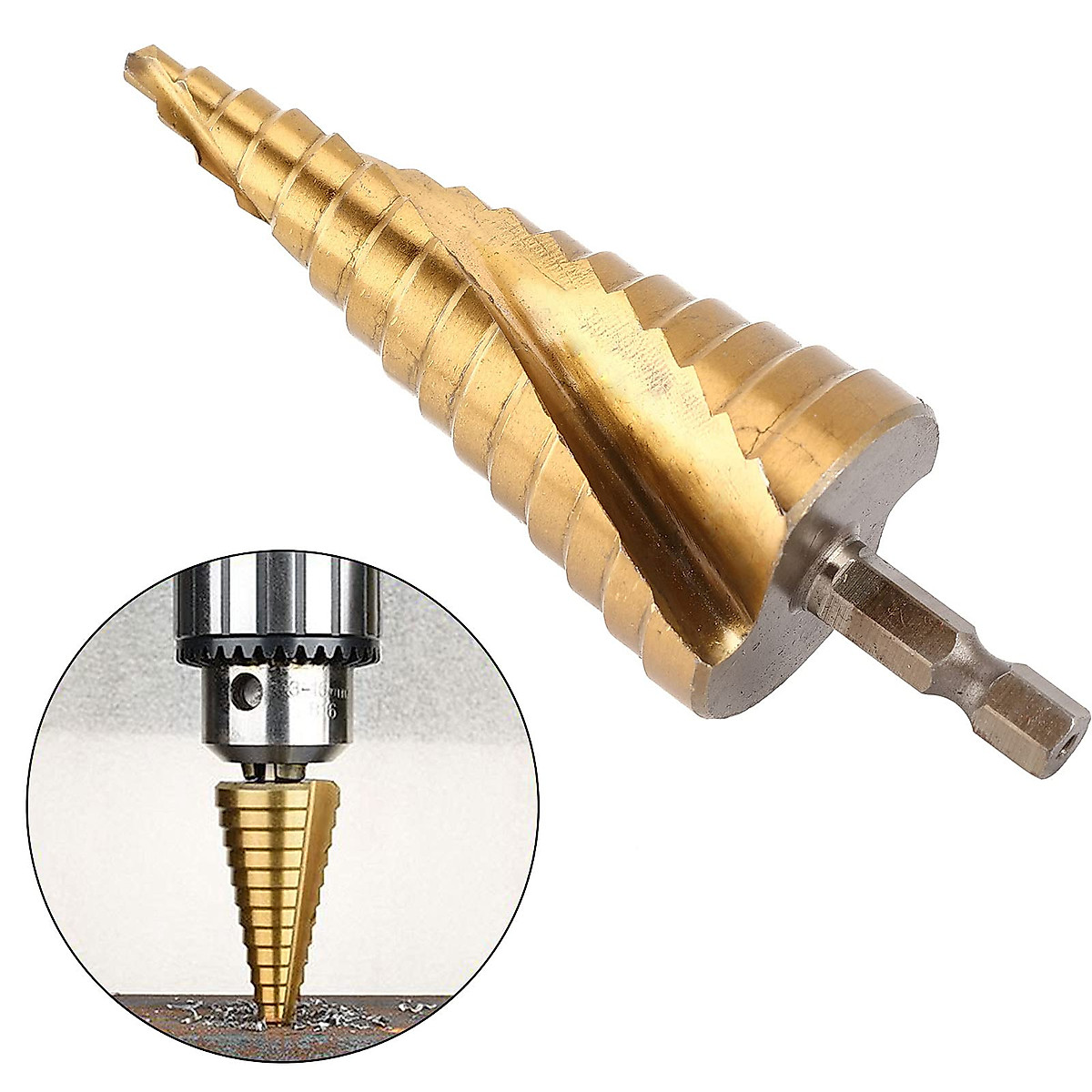 Barb Step Drill Bit, Hole Cutter Tool Multifunctional Drill Bit Step Drill Bit for Metal Wood Stainless Steel Plastic Plates(4mm~12mm)