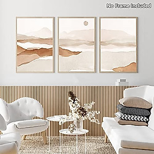 FEOFTIE Boho Art Wall Decor Beige Wall Art Print Boho Pictures Neutral Wall Art Minimalist Decor Boho Wall Decor Pictures Neutral Canvas Wall Art Boho Wall Prints 16x24 Inch Set of 3 Unframed