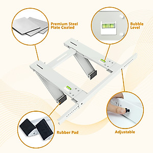 Powrocket Drill-Less Window Air Conditioner Bracket, Easy to Install Window AC Mounting Support Bracket,Heavy Duty Construction,Up to 200lbs