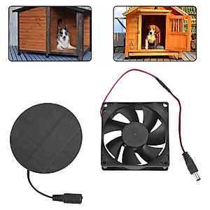 10W Solar Powered Exhaust Fan, 8cm Portable Solar Panel Fan Kit for Shed Garage Attic Barn Workshop Chicken Coop Pets Houses